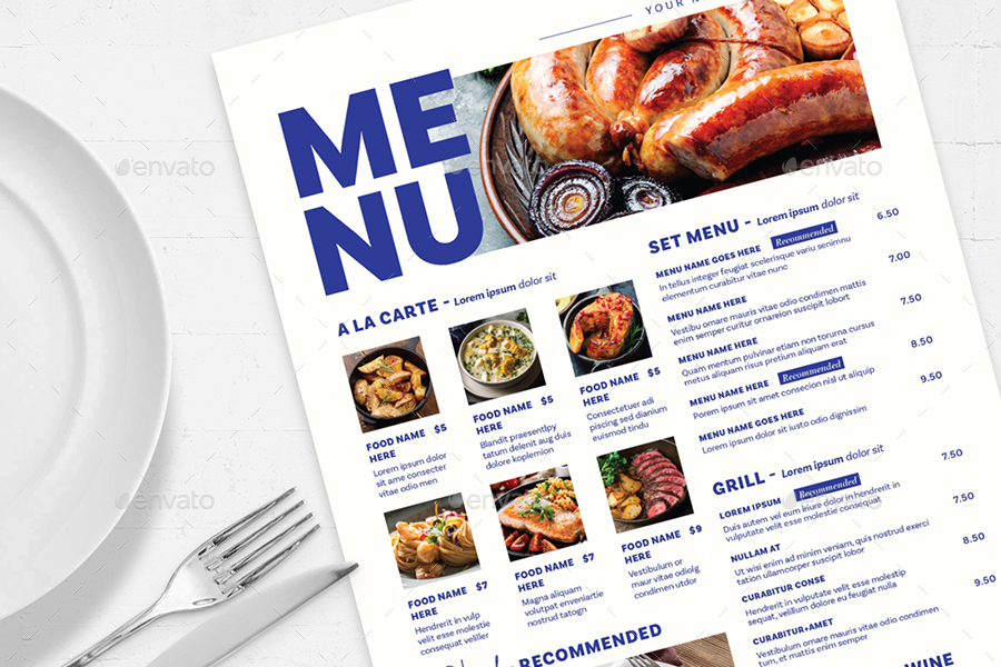 Bold Menu Template, Print Templates | GraphicRiver
