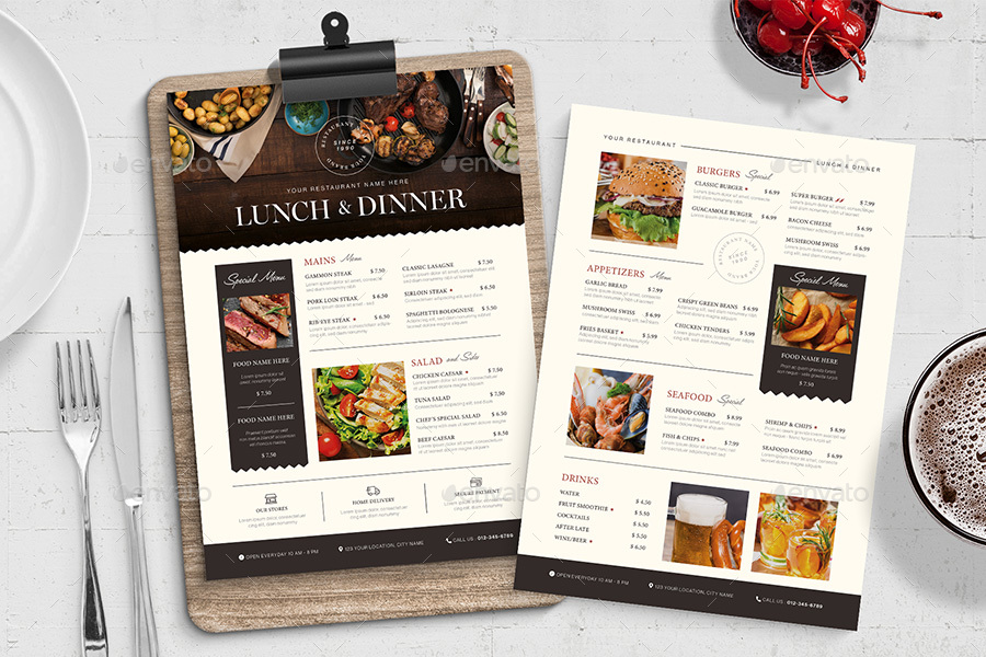 Refined Menu Template, Print Templates | GraphicRiver