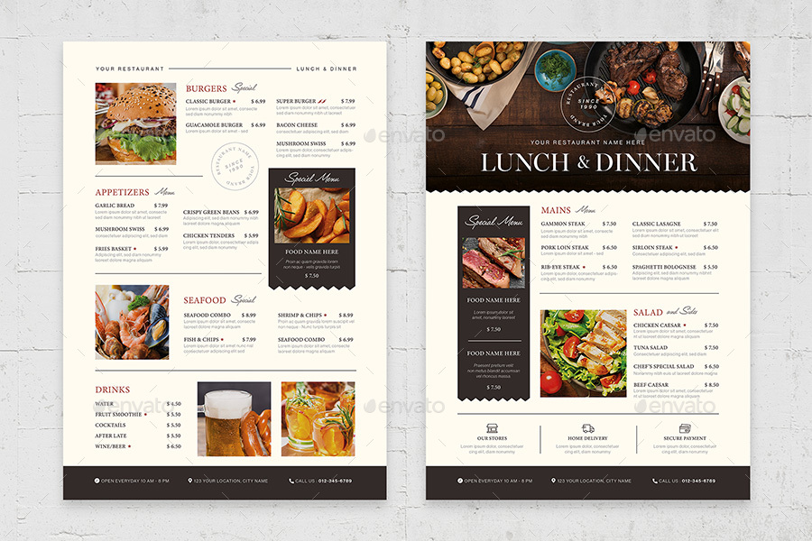 Refined Menu Template, Print Templates | GraphicRiver