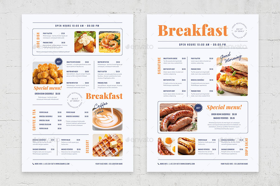 Breakfast Menu Template, Print Templates | GraphicRiver
