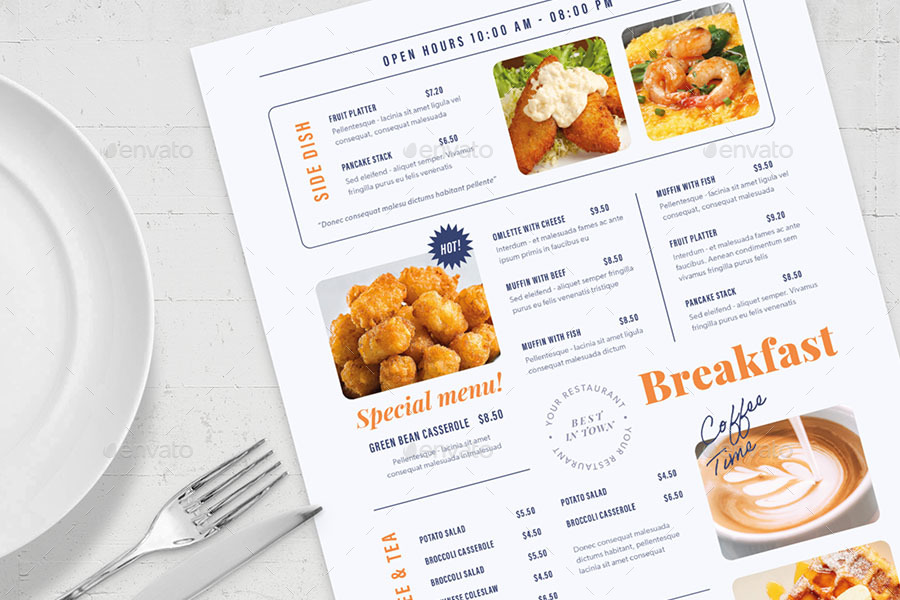 Breakfast Menu Template, Print Templates | GraphicRiver