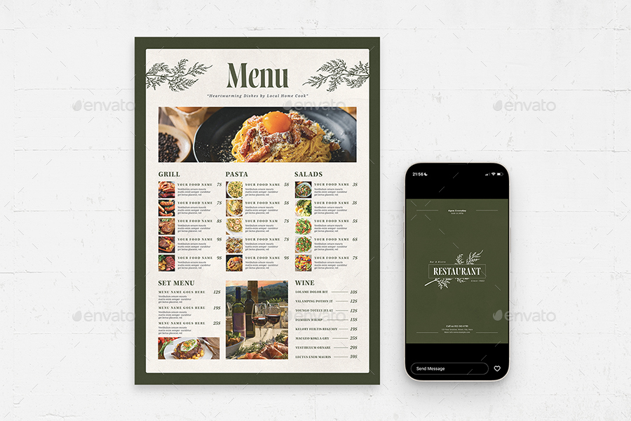 Rustic Menu Template, Print Templates | GraphicRiver