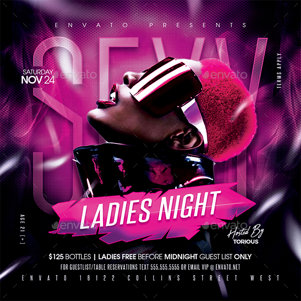 Ladies Night Flyer Template, Print Templates | GraphicRiver
