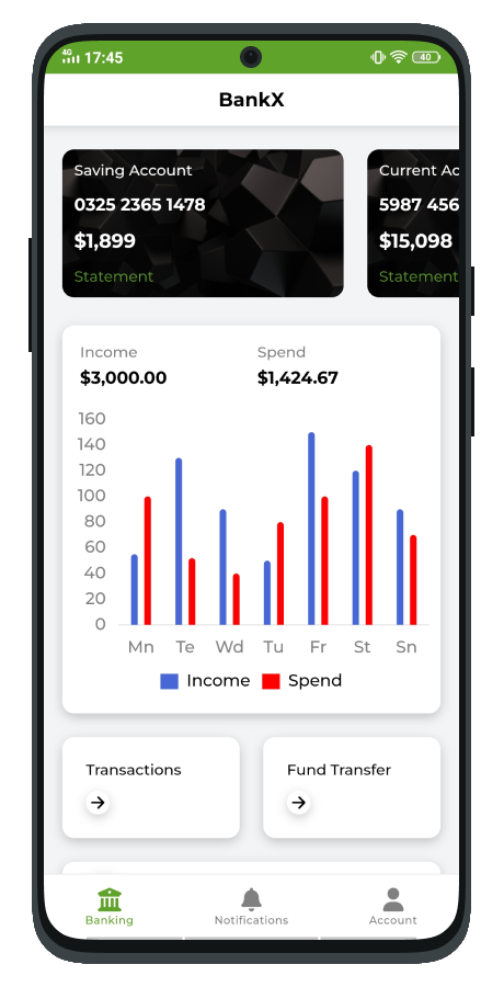 Online Banking Android App + Online Banking iOS App Template| Bank App ...