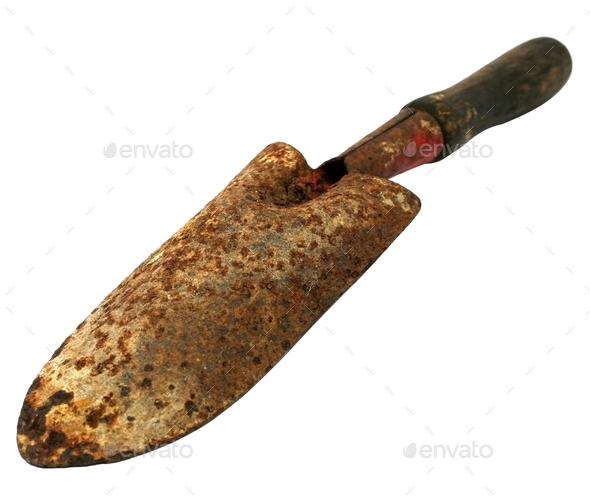 old rusty shovel isolated on white background Stock Photo by studio2013