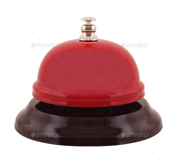 red ring bell isolated on white background Stock Photo by studio2013