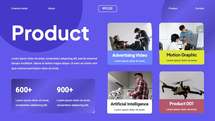 WYLDE - Creative Business Technology Key Template, Presentation Templates