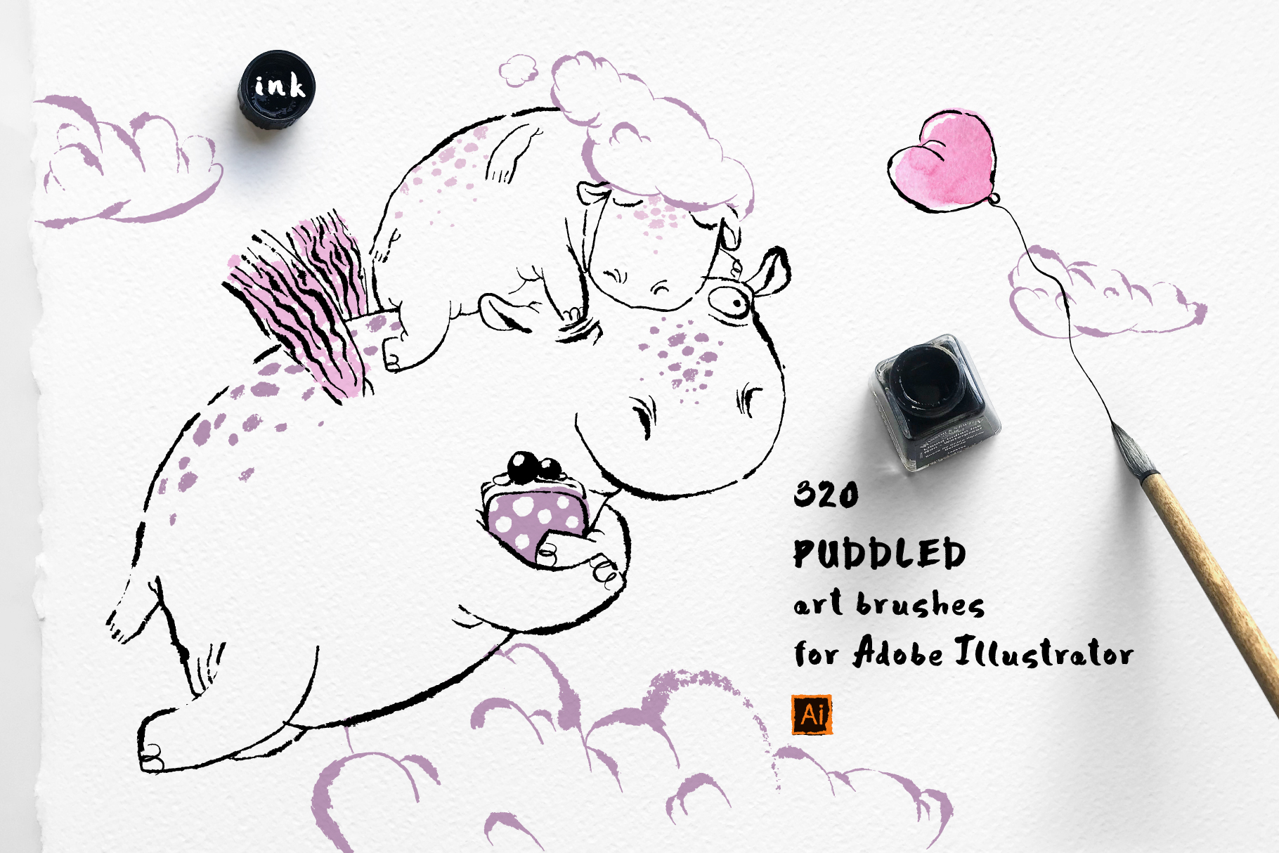 Puddled Brushes for Adobe Illustrator, Add-ons | GraphicRiver