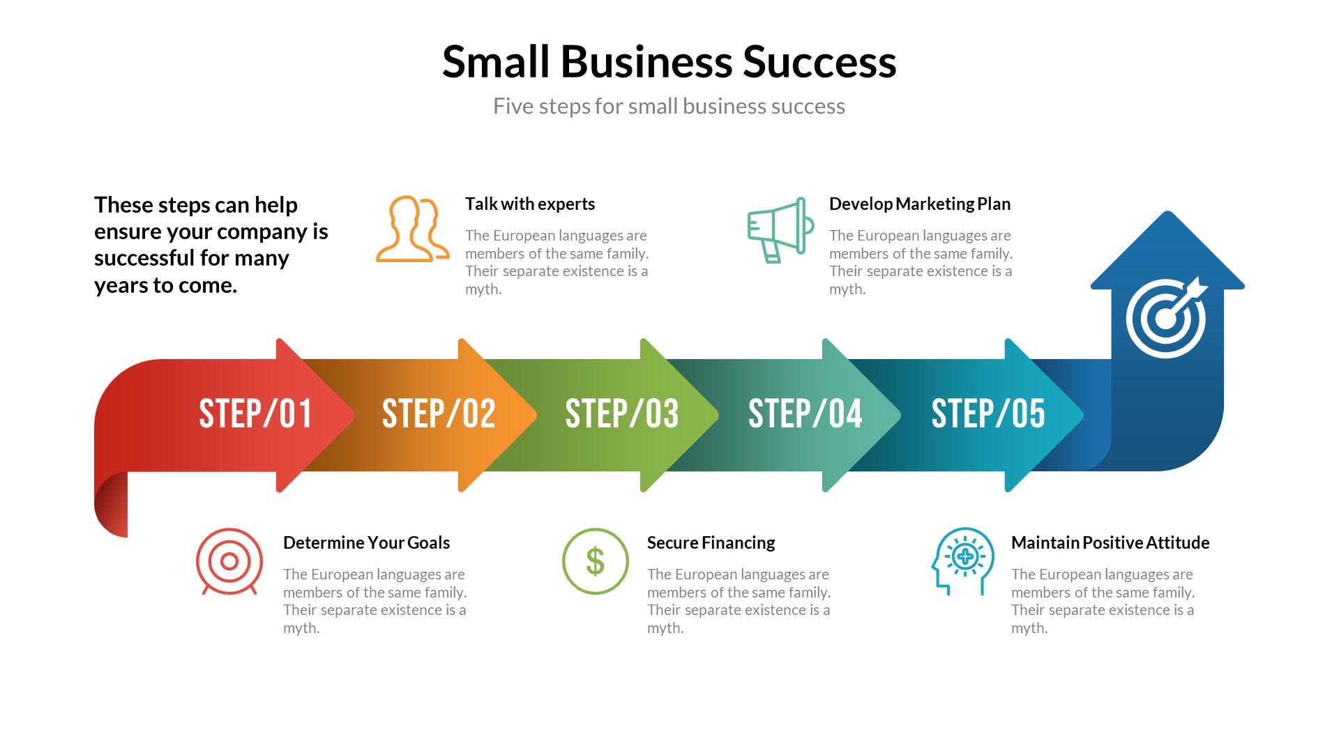 Business Success Infographics Powerpoint Template, Presentation Templates