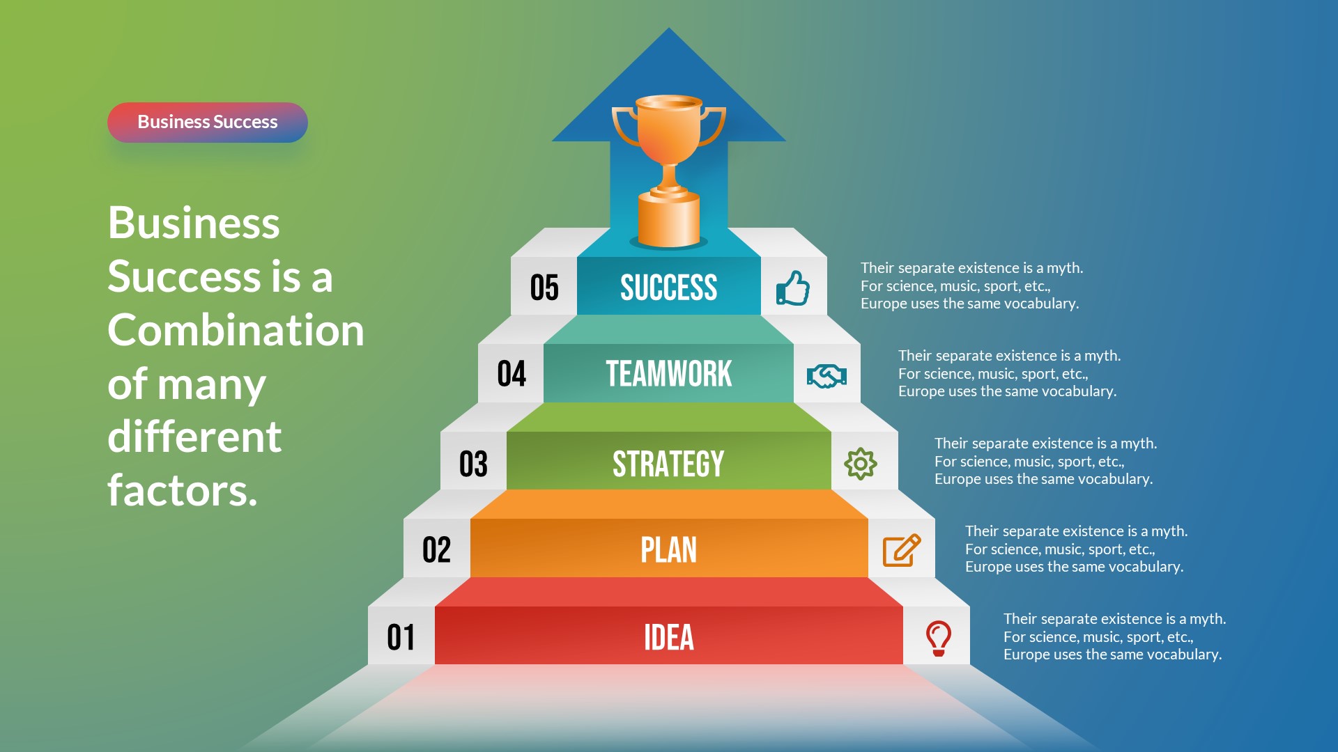 Business Success Infographics Powerpoint Template, Presentation Templates