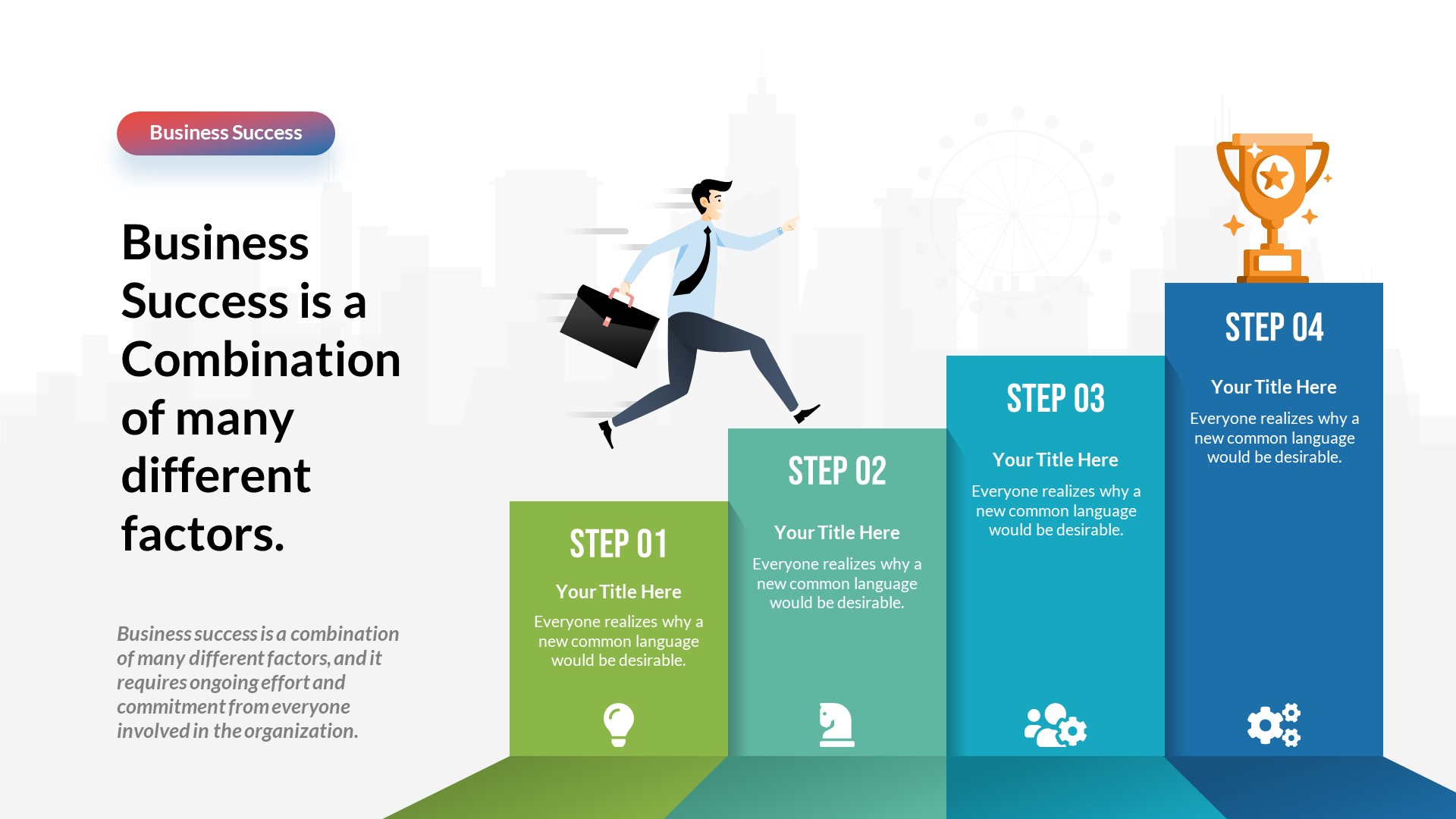 Business Success Infographics Powerpoint Template, Presentation Templates