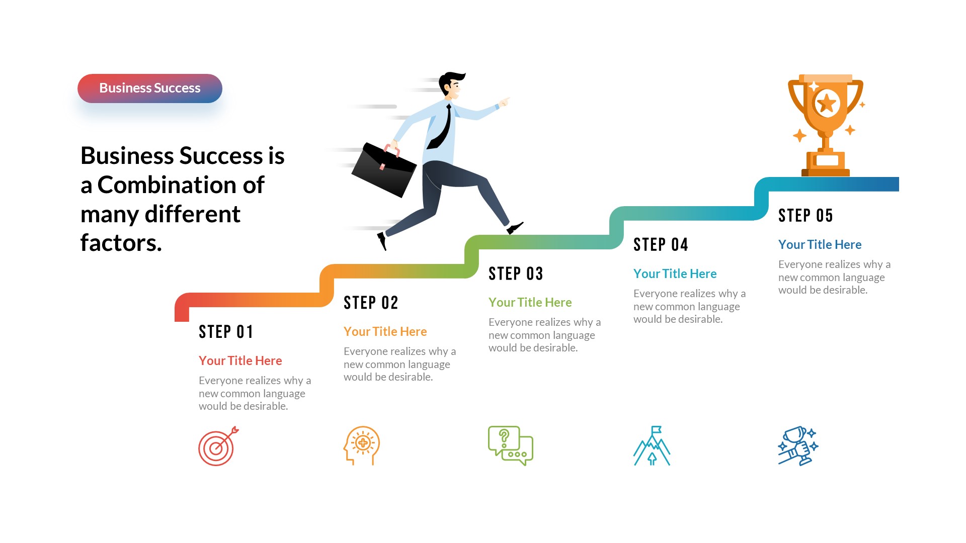 Business Success Infographics Powerpoint Template, Presentation Templates