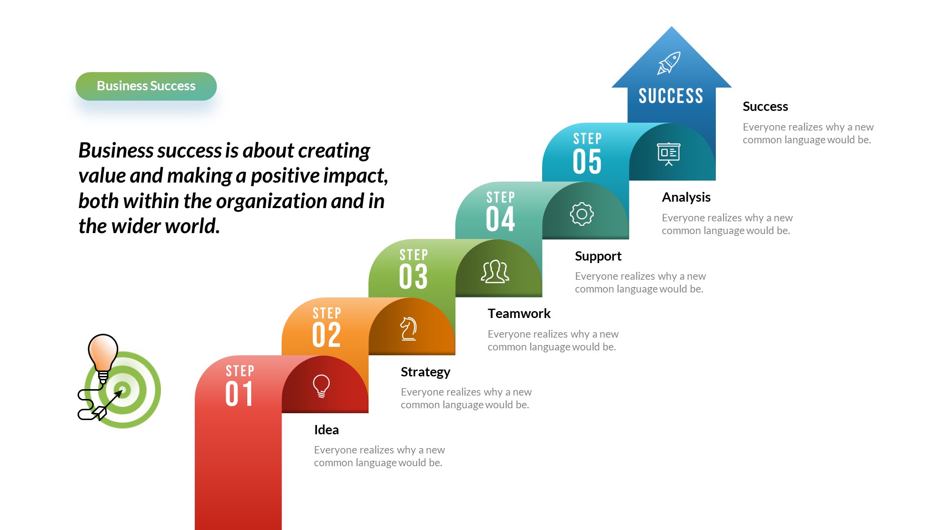 Business Success Infographics Powerpoint Template, Presentation Templates