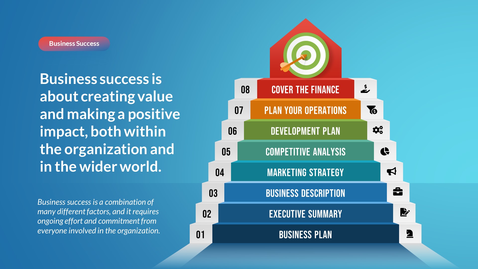 Business Success Infographics Powerpoint Template, Presentation Templates