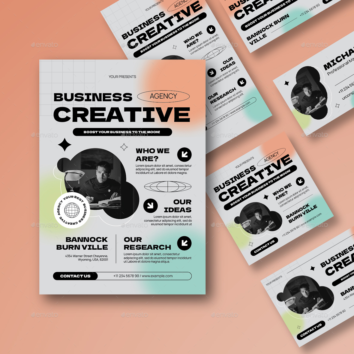 Gray Hypebeast Business Creative Agency Flyer Set, Print Templates