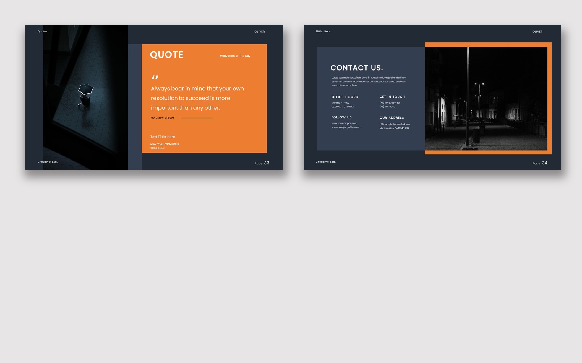 Oliver - Business PowerPoint Presentation Template, Presentation Templates
