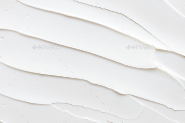 Swatch of white cream texture, cosmetics for face and body on a ...