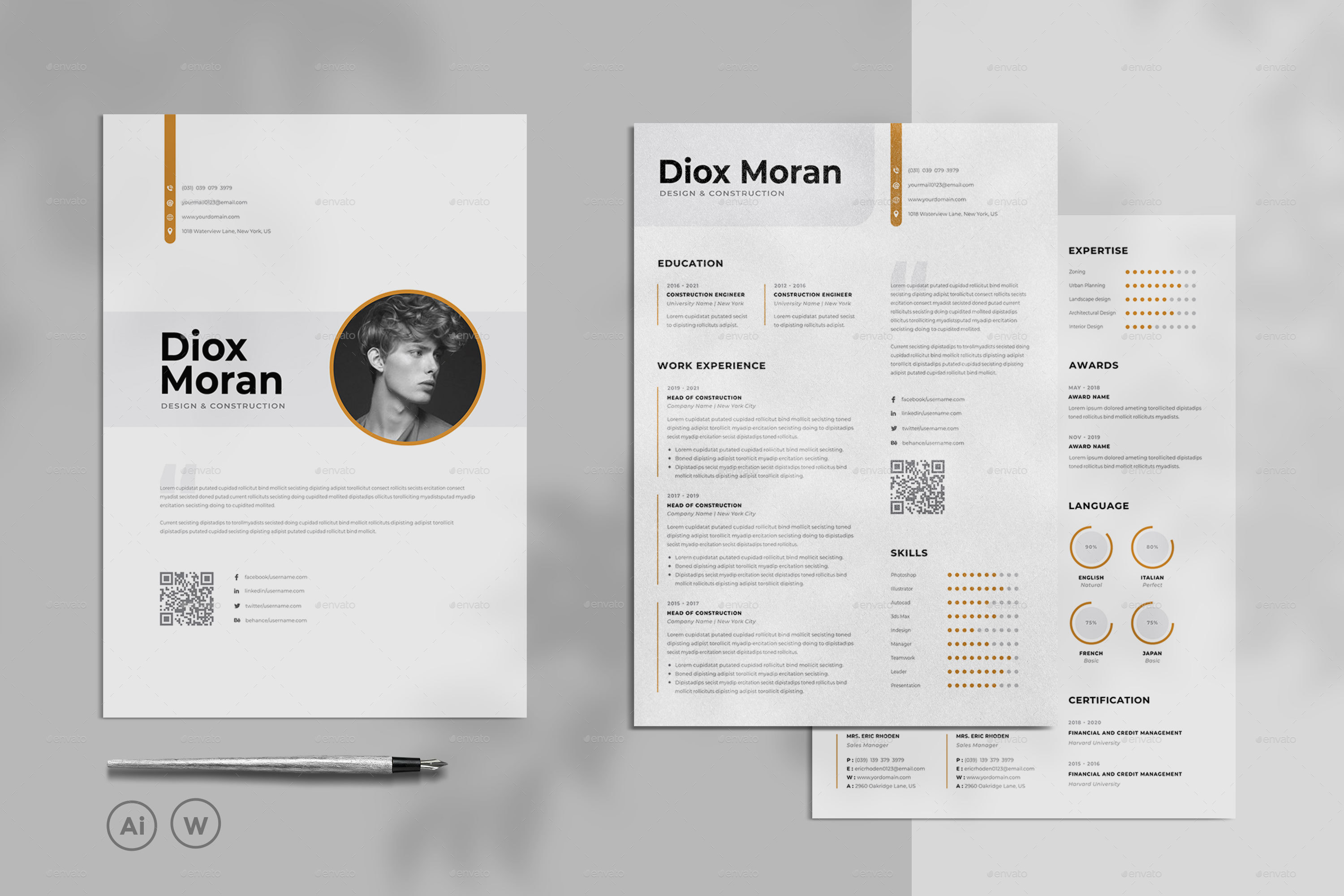 Resume Word Template, Print Templates | GraphicRiver
