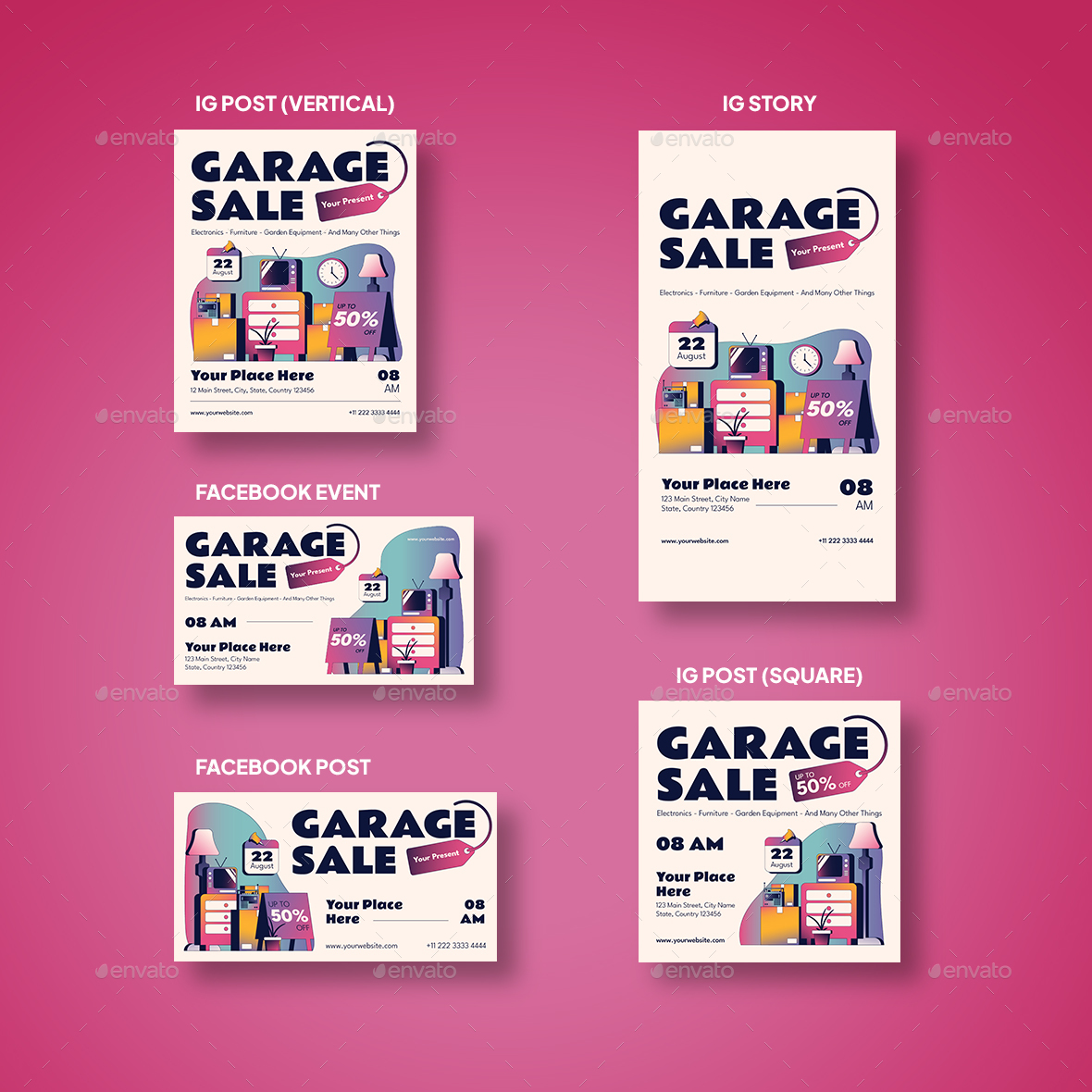 Garage Sale Flyer Set, Print Templates | GraphicRiver