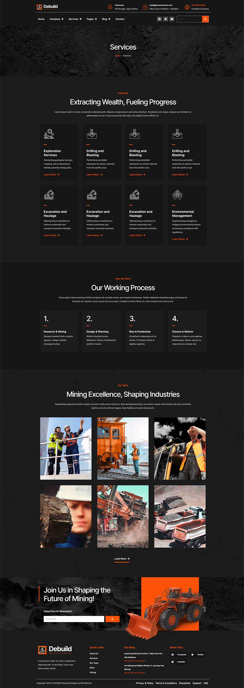 Debuild - Mining & Industry Elementor Pro Template Kit by Rometheme