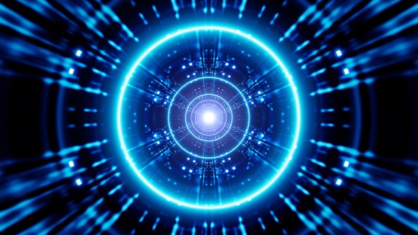 Circle Pulse Blue Tunnel, Motion Graphics | VideoHive