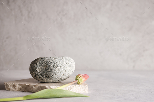 Minimal background for branding and product presentation.natural stone ...