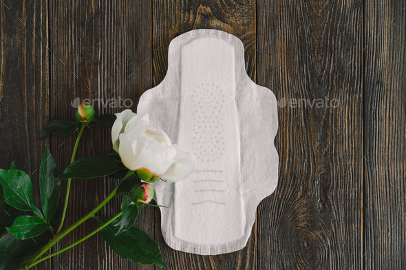 Menstruation period concept. Hygienic white female pad. Stock Photo by ...