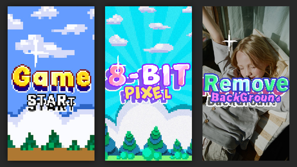 Vertical Pixel 8-bit Title, After Effects Project Files | VideoHive