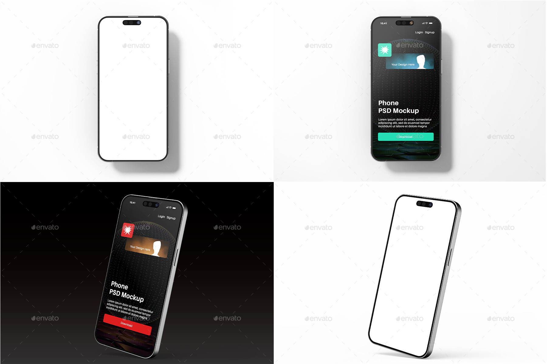iPhone 14 Screen PSD Mockup Pack, Graphics | GraphicRiver