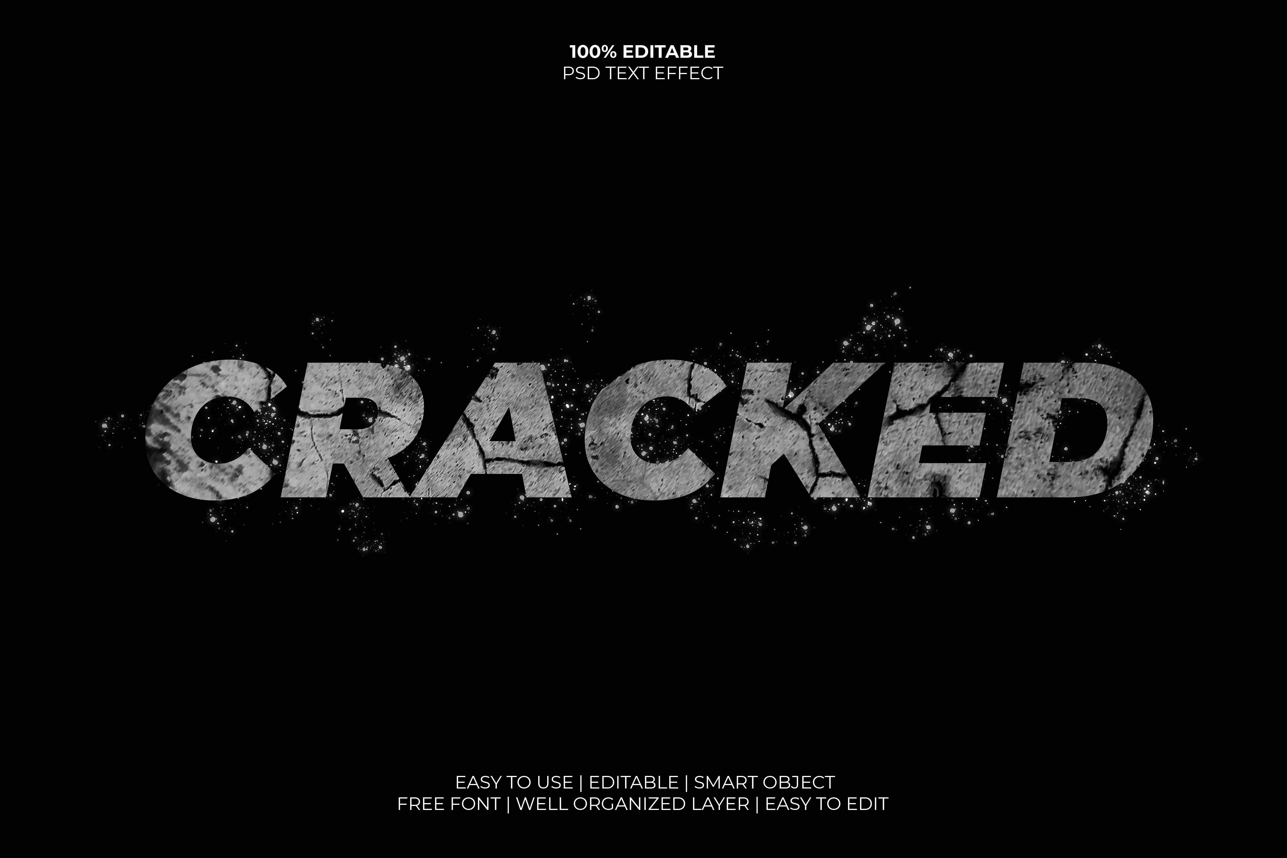 Crack\Cracked Broken Editable Text Effect, Add-ons | GraphicRiver