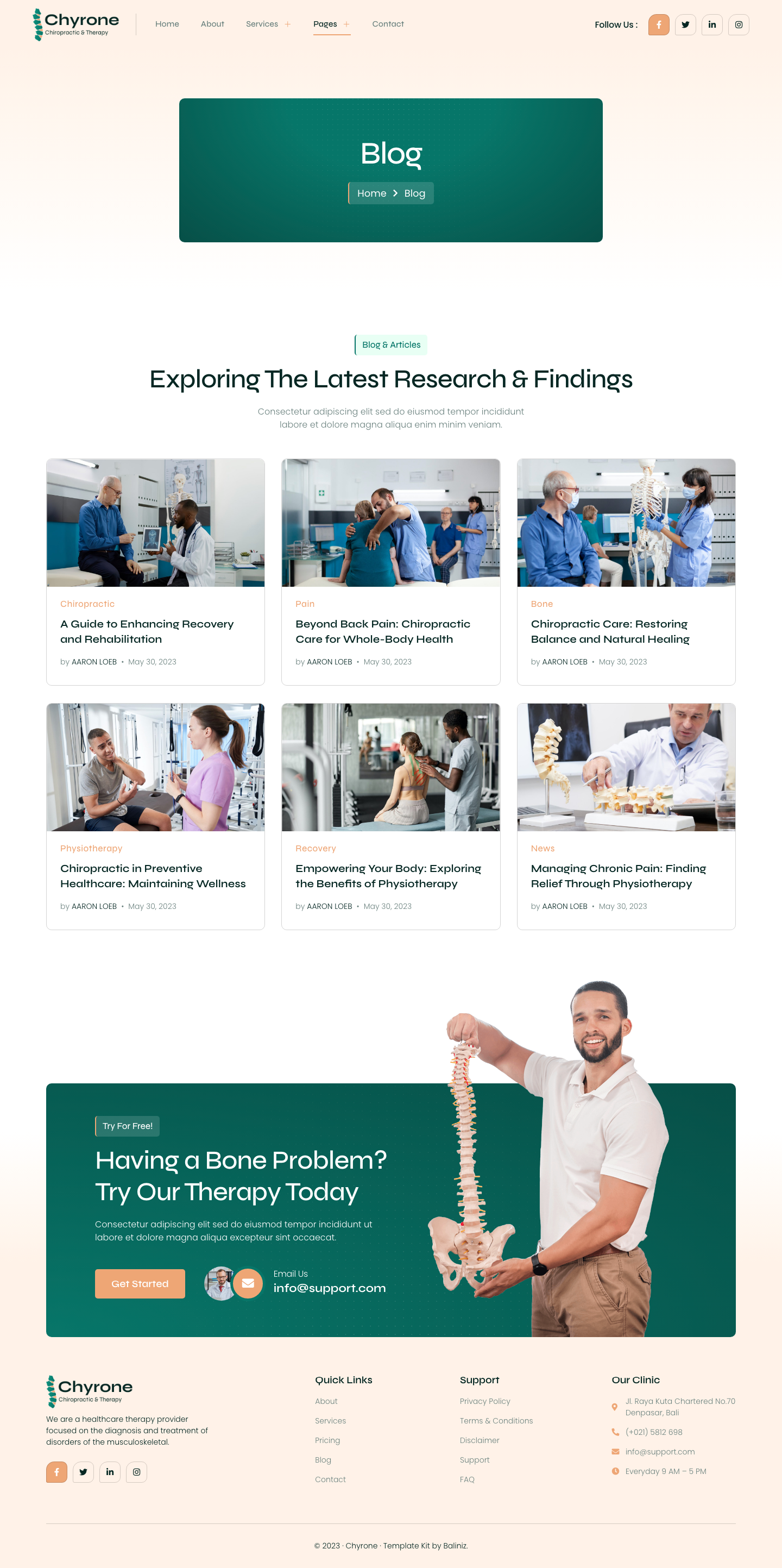 Chyrone – Chiropractic & Physiotherapy Elementor Template Kit by baliniz