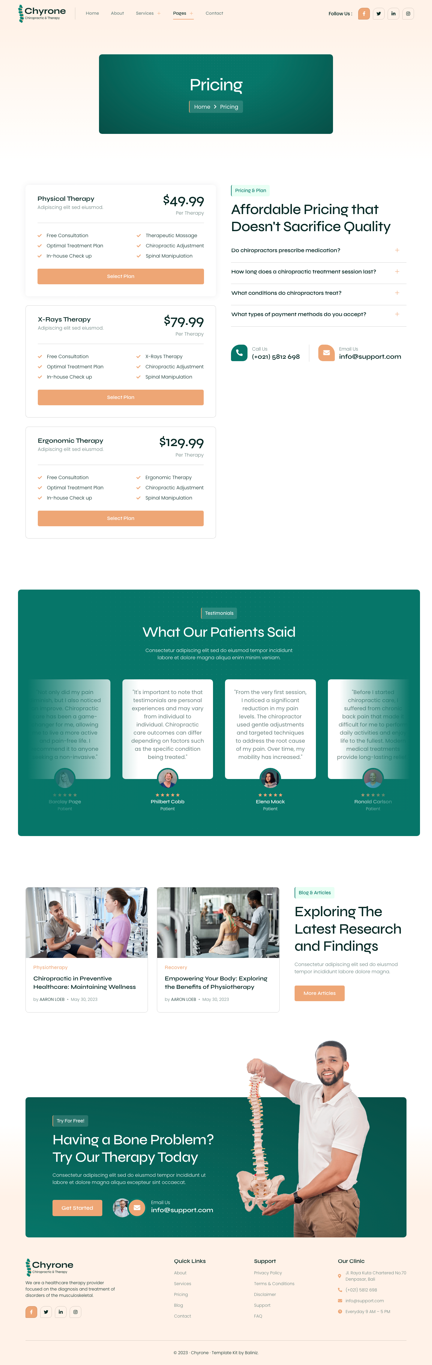 Chyrone – Chiropractic & Physiotherapy Elementor Template Kit by baliniz