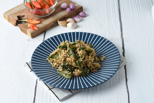 Urap,Indonesia Traditional Food. Urap is a salad dish of boiled ...