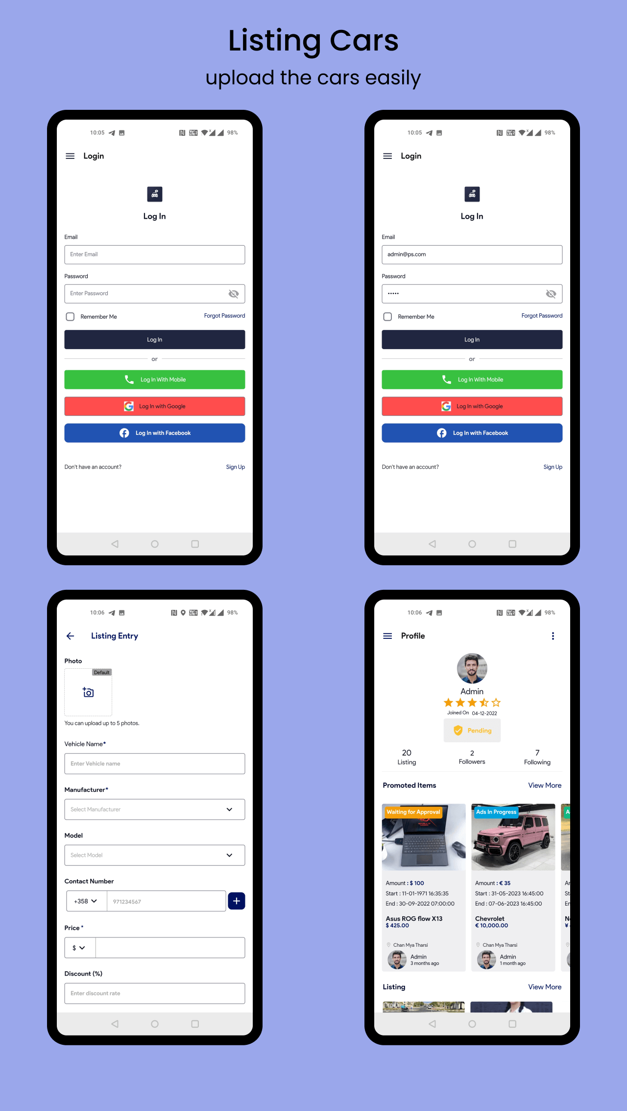 Motors Classified: Apps, Frontend Website and Backend for Car ...