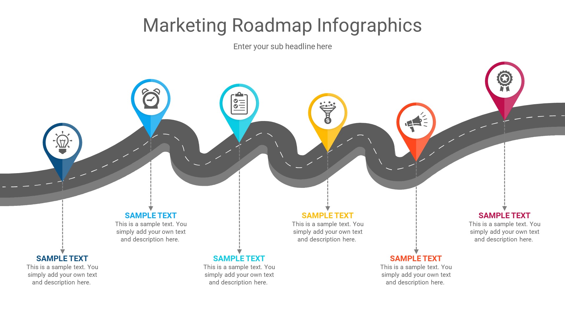 Marketing Roadmap Keynote Infographics Presentation, Presentation Templates