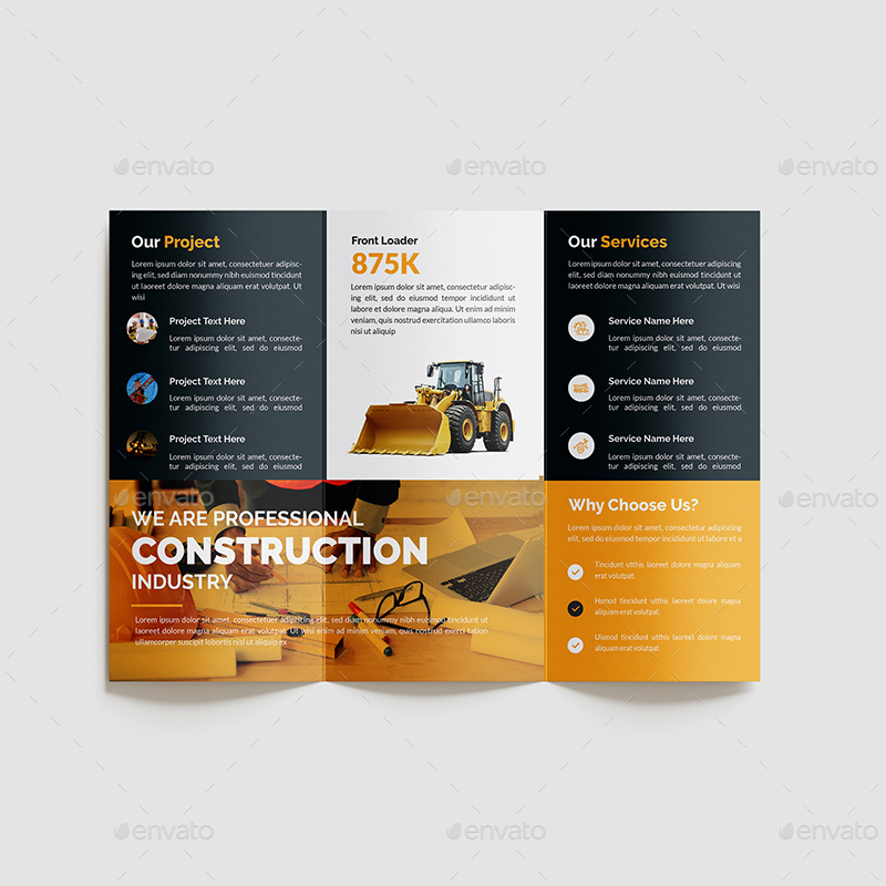 Construction Trifold Brochure, Print Templates | GraphicRiver