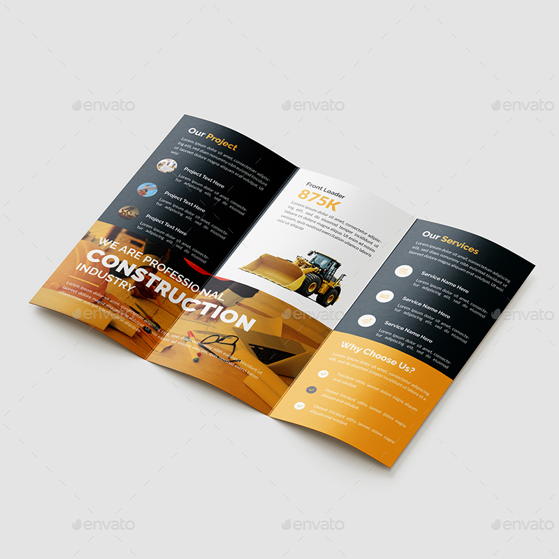 Construction Trifold Brochure, Print Templates | GraphicRiver
