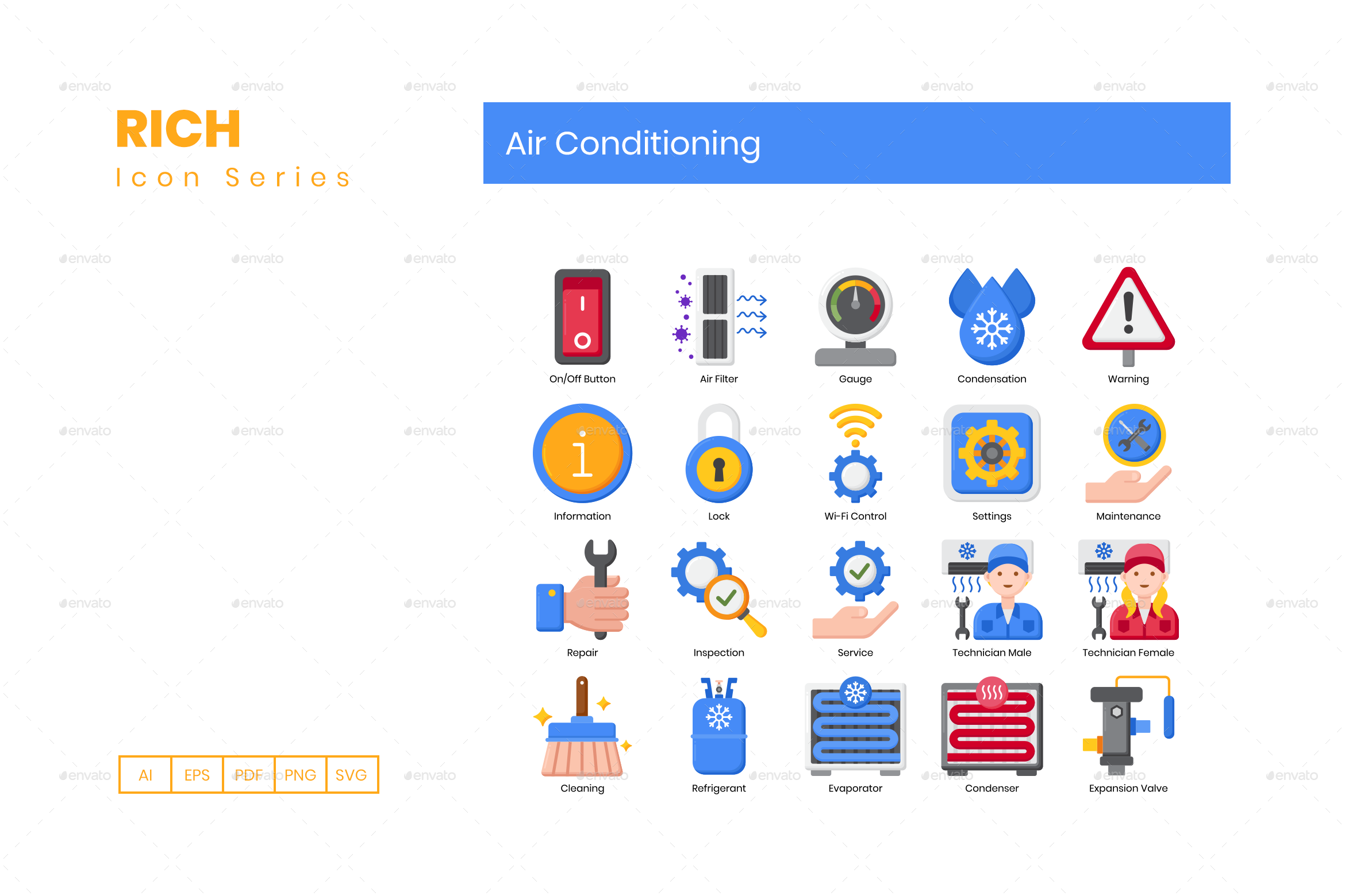 75 Air Conditioning Icons | Rich Series, Icons | GraphicRiver