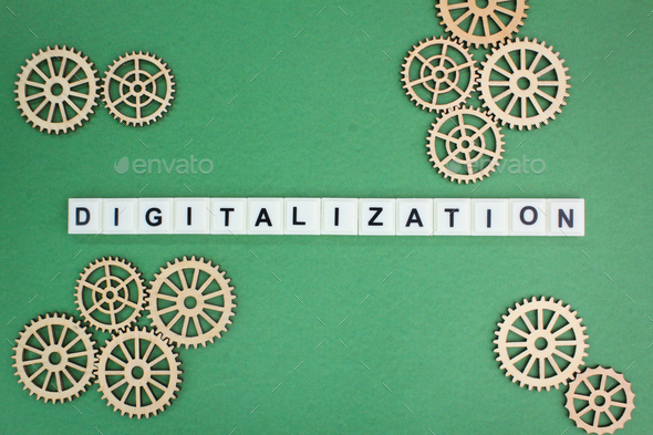 letters of the alphabet with the word digitalization. Stock Photo by ...