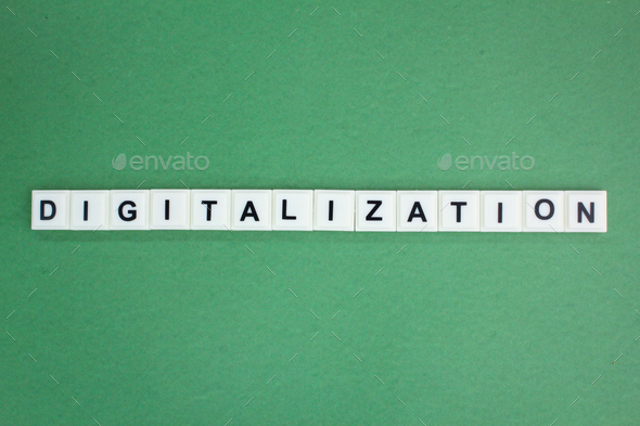letters of the alphabet with the word digitalization. Stock Photo by ...