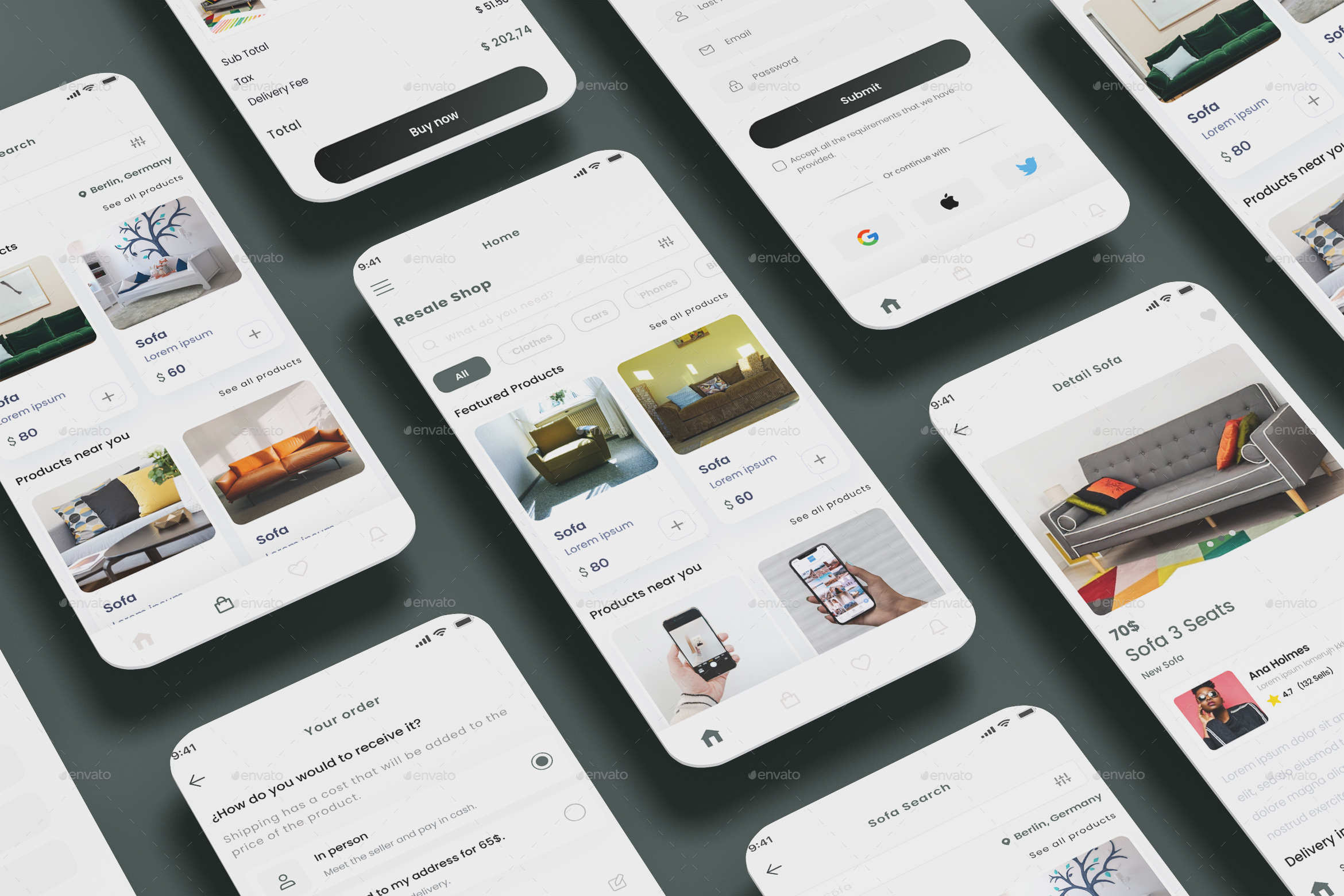 Resale E-commerce, Second Hand Shop & Store App UI, Web Elements ...