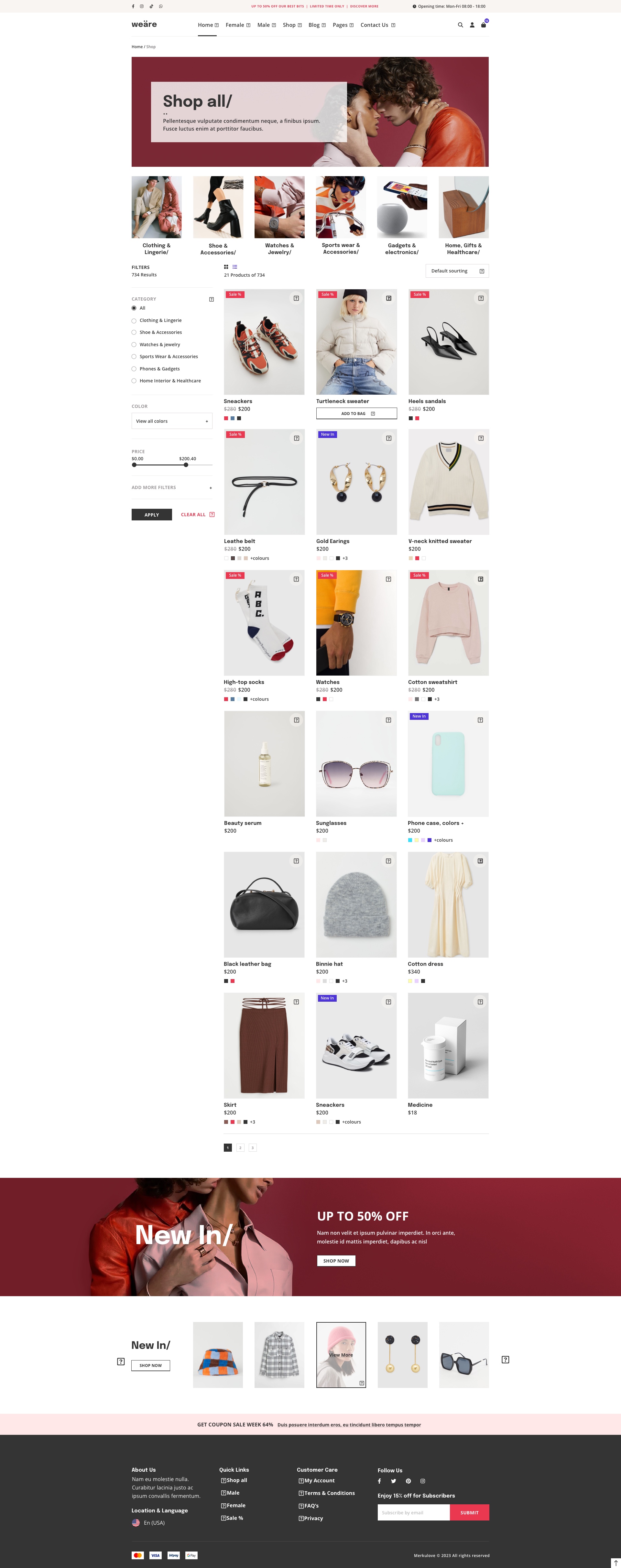 Weäre – Multipurpose Shop Template for Figma by merkulove | ThemeForest