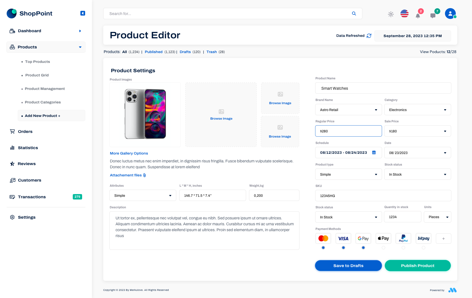 ShopPoint - eCommerce Admin Dashboard Template for Figma by merkulove