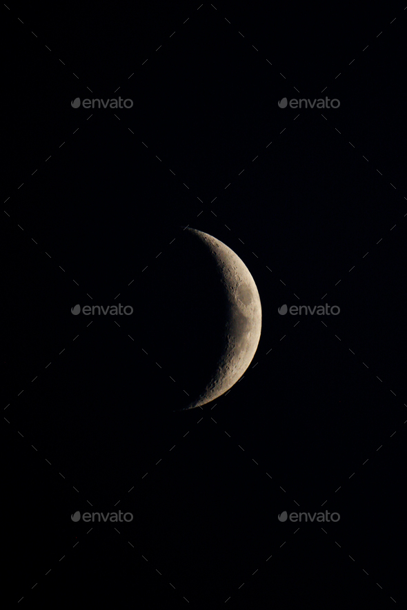 half moon from telescope Stock Photo by wolodymyrwhite | PhotoDune