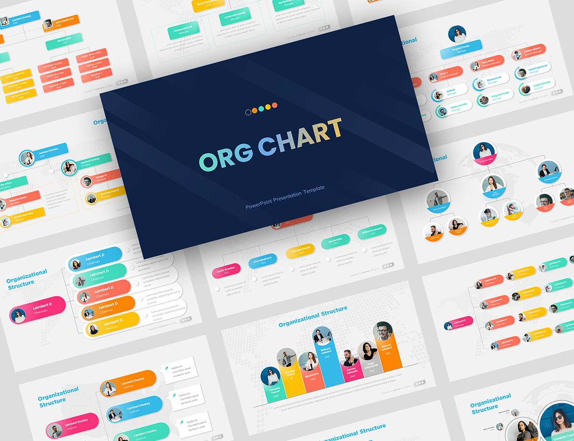 Org Chart - Organizational Charts Keynote Template, Presentation Templates