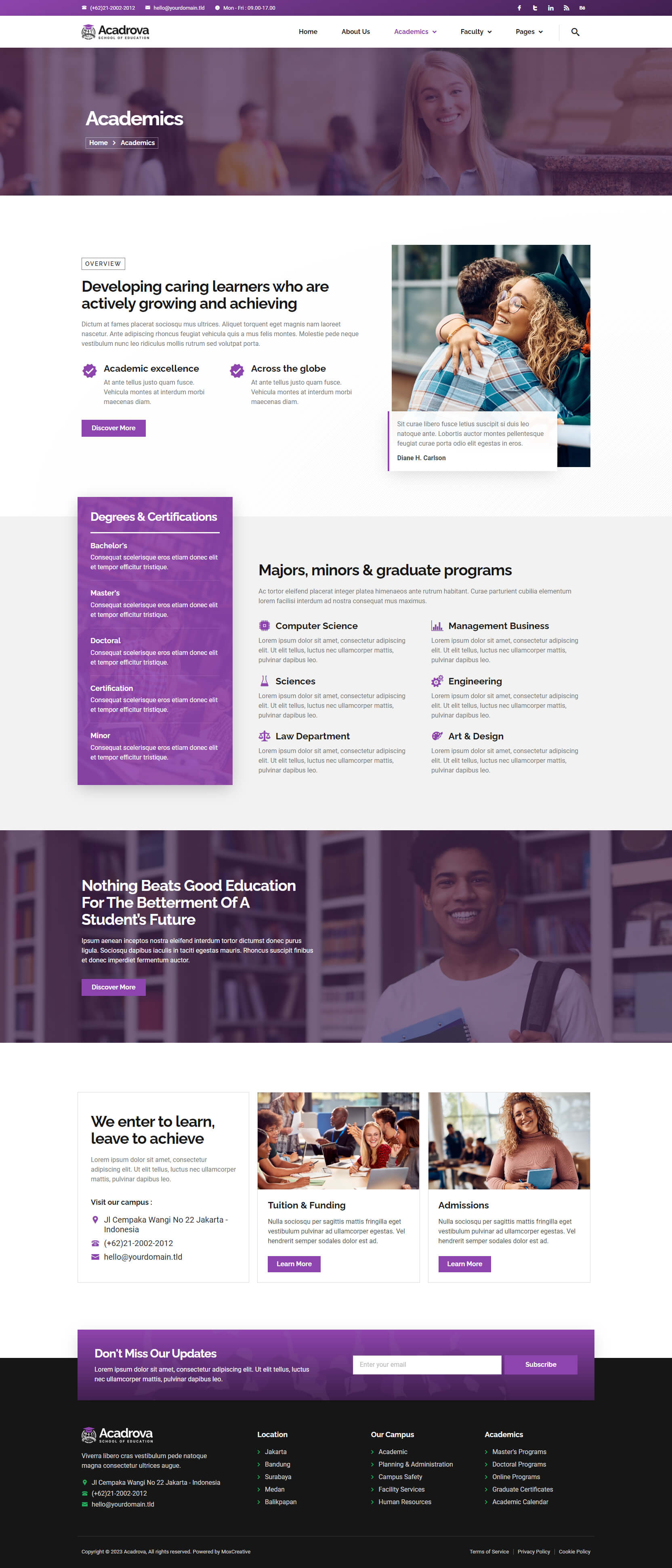 Acadrova - University & School Education Elementor Pro Template Kit by ...