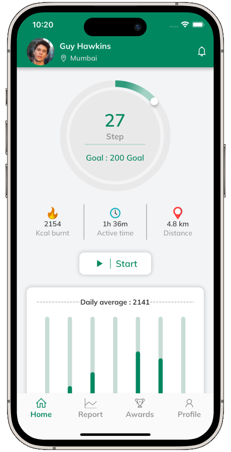 Step Counter and Calories Tracker App template in Flutter | StepUp | Multi Language by ...