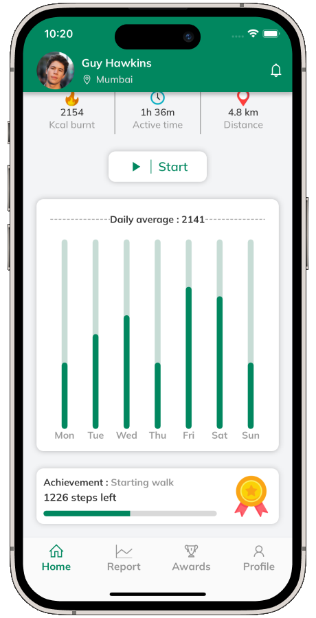 Step Counter and Calories Tracker App template in Flutter | StepUp ...