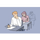 Distressed Students Write on Exam in School, Vectors | GraphicRiver