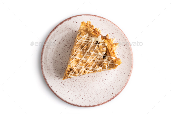 Traditional lithuanian cake shakotis isolated on white, top view, close ...